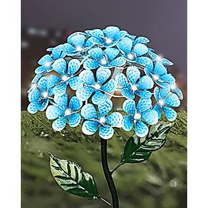 Aseakey Solar Lights Outdoor Garden Decorative Flowers Lights, Halloween Christmas Decoration , Color Changing LED Solar Powered Landscape Lights for Yard Patio(Blue Hydrangea)