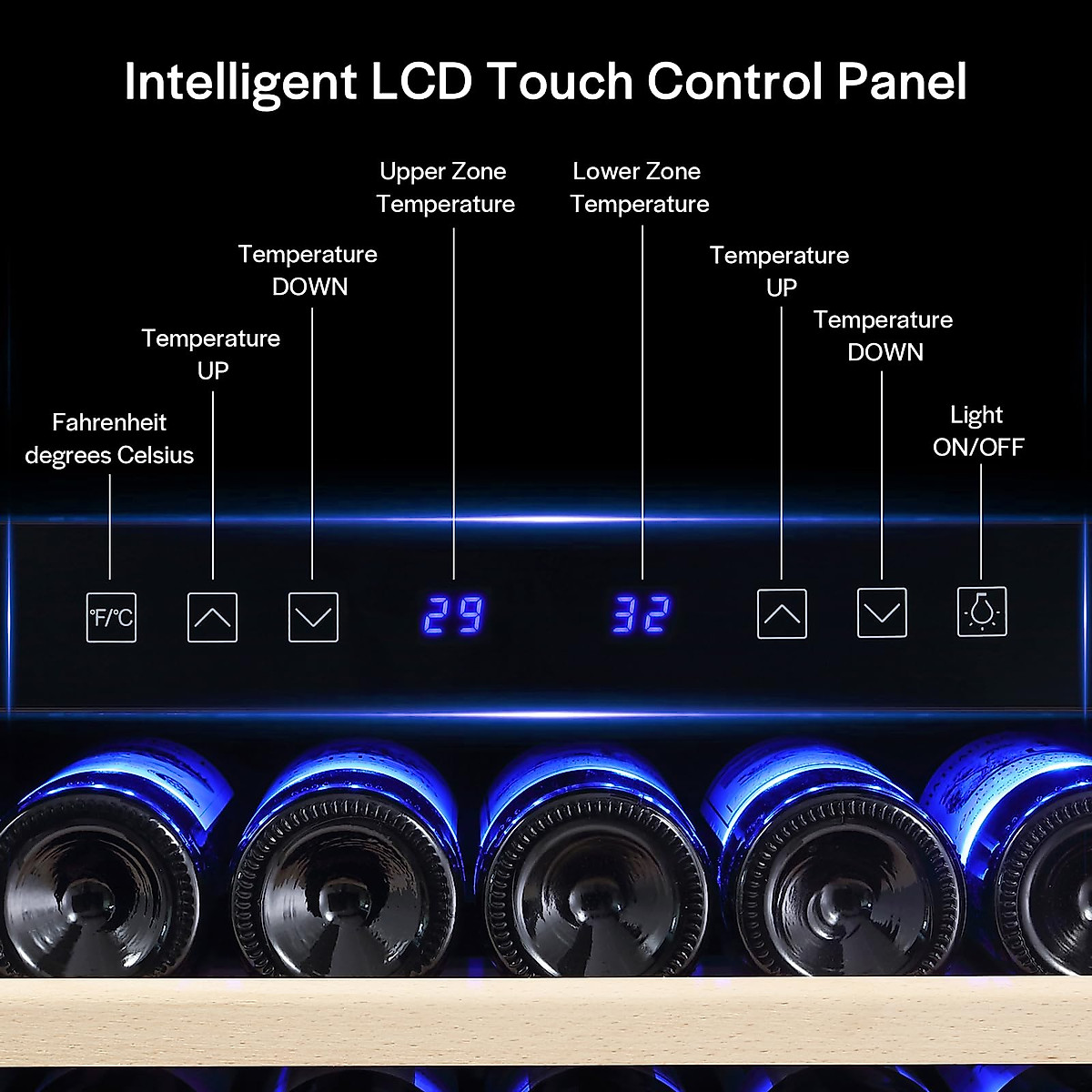 Empava Fridge Cooler Enthusiast Wine Refrigerator, 116 Bottles Dual Zone, Stainless Steel