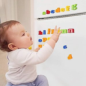 RAEQKS Magnetic Letters Numbers Alphabet ABC Colorful 123 Refrigerator Fridge Magnets for Vocabulary Educational Toy Set Preschool Learning Spelling Counting Game Uppercase Lowercase for Kids Age 3+