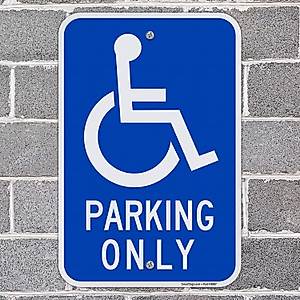 SmartSign Basics Handicap Parking Only Sign | 12" x 18" Engineer Grade Reflective ACM