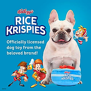 Kellogg's for Pets 6” Rice Krispies Plush Squeak Toy Dogs | Officially Licensed Pet Products | Food Themed Dog Toys, Rice Krispies Cereal, Funny Pet Gift Ideas