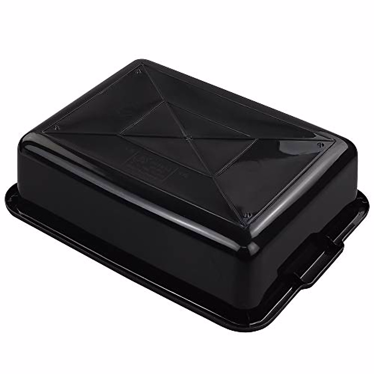 EudokkyNA Plastic Bus Tub Set of 4, Black Rectangle Plastic Dish Pans, 8 Liters