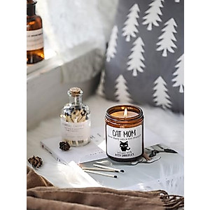 Cat Lover Candle Gift for Women, Mom Birthday Candle Gift, Funny Cat Mom 7OZ Candle Pet Owner Gift for Bathroom, Home
