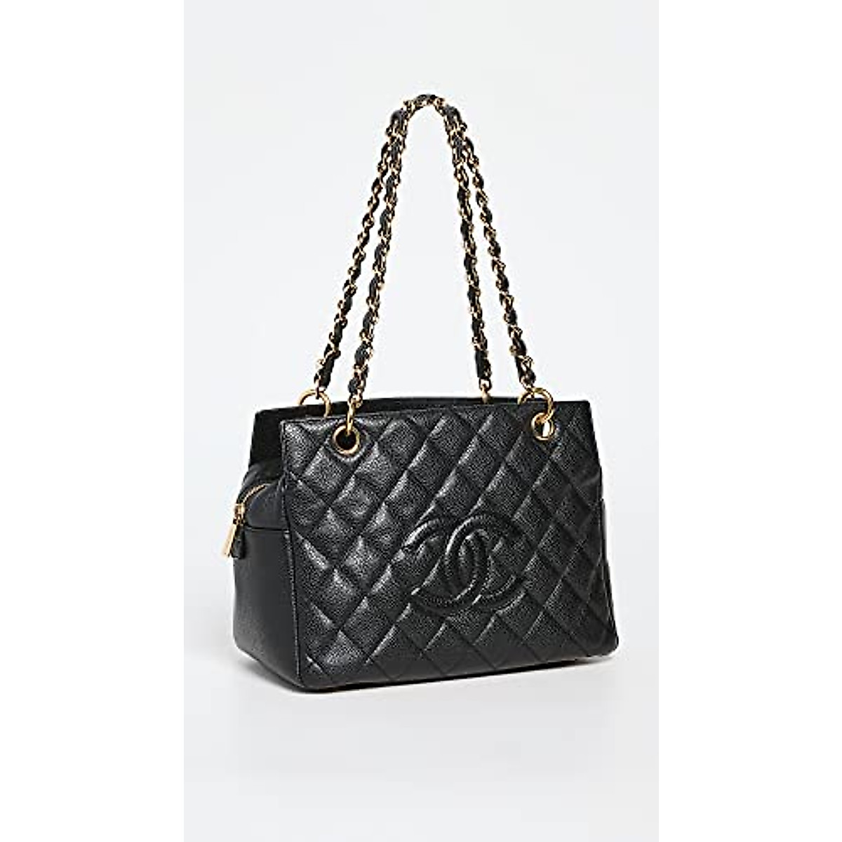 CHANEL Women's Pre-Loved Petit Timeless Tote, Caviar, Black, One Size