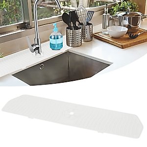 24-Inch XXL Kitchen Sink Splash Guard, Silicone Sink Protectors for Kitchen Sink, Gigabaskets Drip Catcher Tray & Draining Pad, Keep Kitchen/Bathroom/RV Faucet Counter Dry & Clean Gadget Accessories