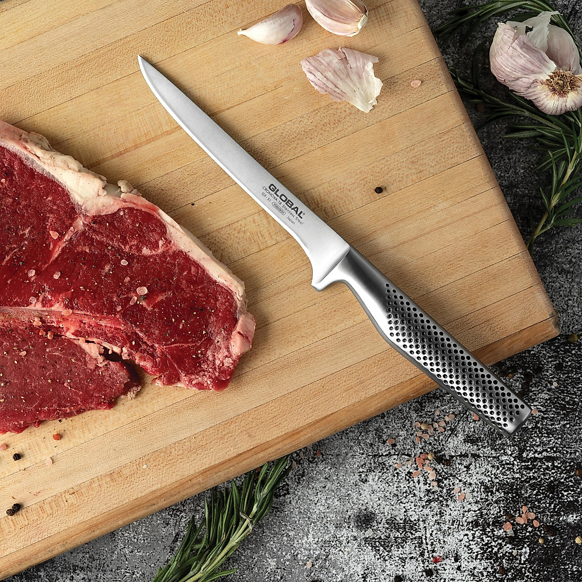 Global GF-31-6 1/4 inch, 16cm Heavyweight Boning Knife, 6, Stainless Steel