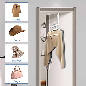 Over The Door Clothes Hanger Drying Rack,2 Pack Laundry Drying Rack Wall Mount,Portable Folding Hanging Coat Hook for Clothes/Towel/Hat for Laundry Room/Bathroom/Bedroom/Washroom/Travelling,White