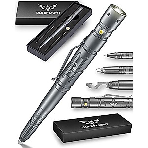 Tactical Pen Gifts for Men – Fathers Day Gift for Dad | LED Tactical Flashlight Multitool for EDC Gear – Cool Gadgets, Tactical Gear, Military Gear, Groomsmen Gifts for Men that Have Everything