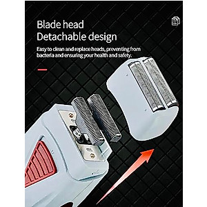 Electric Shaver Titanium Double pro Foil Metal Tool Head 4D Smooth Precision Shaver For Mens Womens Cordless Stubble Close Shave Trimmer Bald Head Barber Travel Size Razor For Head Face Beard Washable
