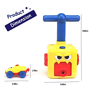 LiKee Balloon Powered Cars Balloon Racers with Manual Balloon Pump for Kids Boys Girls 3+ and Classroom (Black Bird)