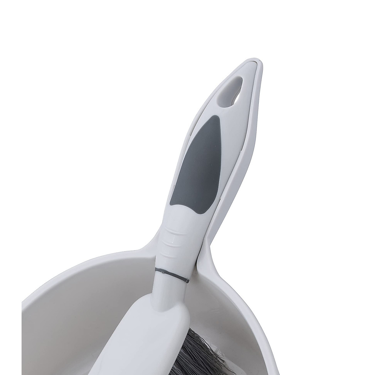 Superio Brush and Dustpan Set, Rubber Edge for Easy Dirt Pickup, Durable Plastic Broom Set with Ergonomic Grip Handle, for Table, Countertop, Desk (1)