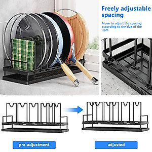 KEKAPE Multifunctional Stainless Steel Dish Drying Rack with Pots and Pans Storage Rack, Dish Drying Rack, Pots and Pans Storage Rack, Cup Rack Storage 3-Piece Set