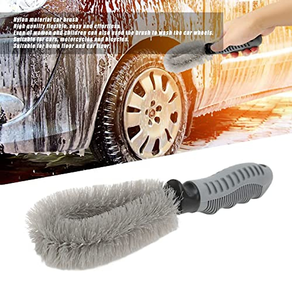 Soft Wheel Brush, Car Soft Wheel Tire Cleaner Brush Interior Exterior Universal for Home Motorcycles