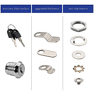 KNOKLOCK 2 Pack 5/8 Inch Cabinet Locks with Keys Cabinet Cam Lock Set Mailbox Locks Replacement Chrome Finish Zinc Alloy Desk Drawer Lock RV Storage Locks