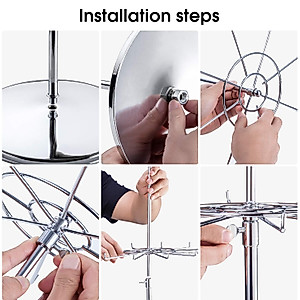 APL Display-Display Stand 3 Tier Jewelry Display Holder, Metal Necklace Display Stand, Adjustable Spinning Display Rack for Necklaces, Bracelets, Earrings, Ring