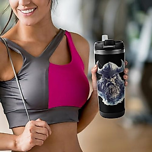 Valhalla-Viking Norse Mythology God Travel Coffee Mug Reusable Insulated Drinking Cup with Lid for Home Outdoor Works 13 Oz