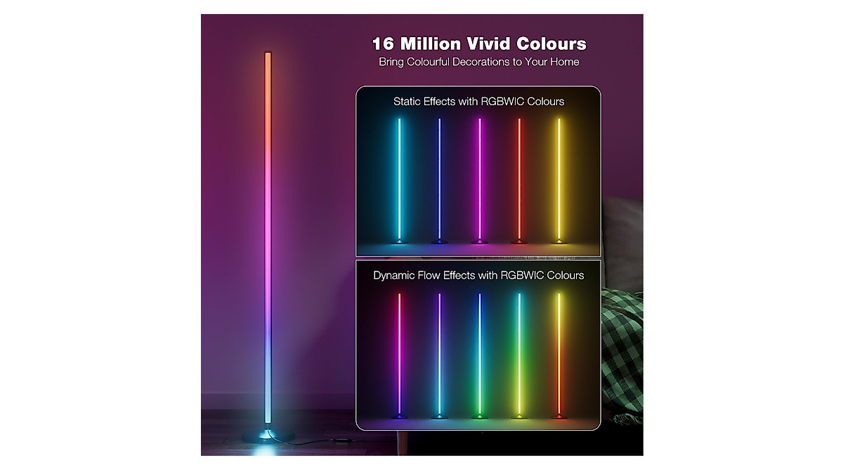 bedee LED Corner Floor Lamp - 65" RGB Mood Light
