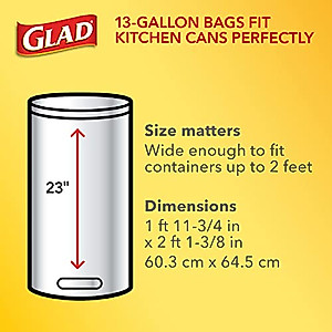 Glad ForceFlexPlus with Clorox Tall Trash Bags, 13 Gal, Lemon Fresh Bleach, 34 Ct, Pack May Vary