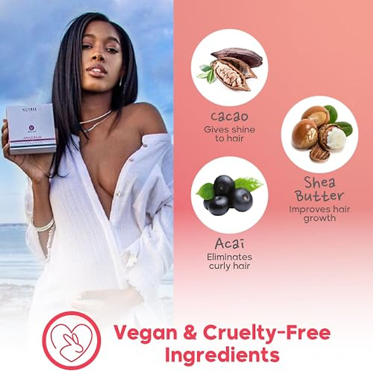 Brazilian Keratin Smoothing Blowout System for Dry, Damaged Hair - Formaldehyde-Free Three-Step Protein Treatment (Shampoo, Conditioner, 2.02 Fl Oz Each)