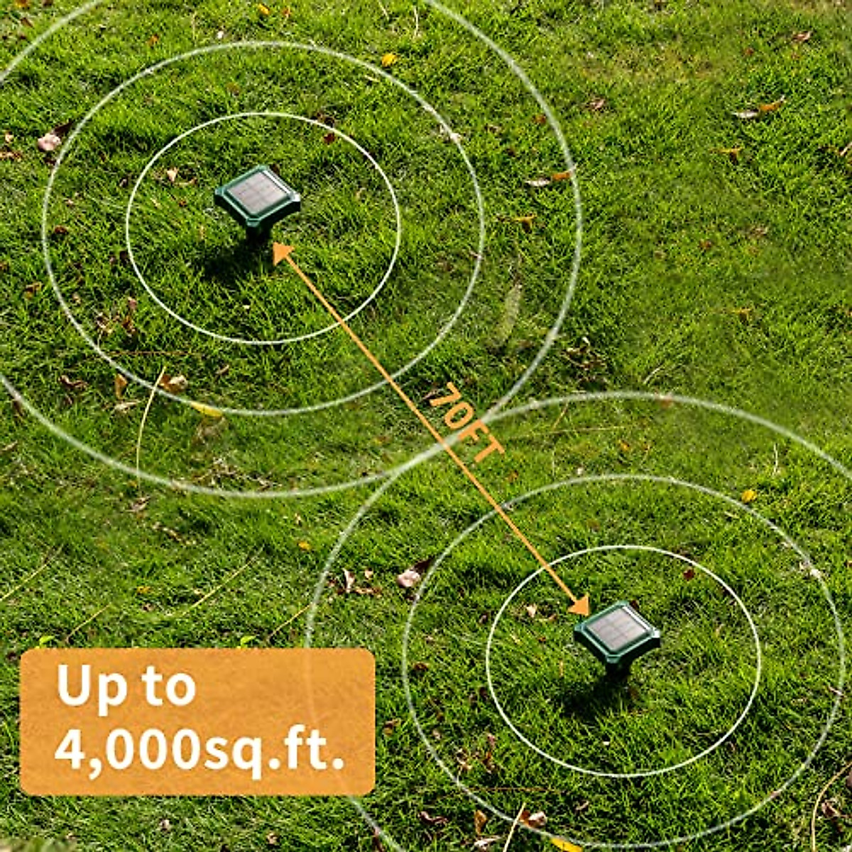 Careland Outdoor Mole Repellent Solar Powered Ultrasonic Gopher Repeller Stake Sonic Groundhog Deterrent Spike (8)