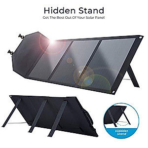 ZODIC 60w Portable Solar Panel, Solar Panel with Kickstand, 2USB and DC 18V, Upgraded Foldable Solar Panels for Camping, Laptops, Motorhome, Caravan