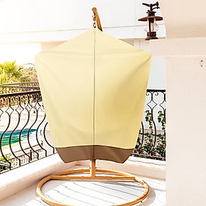 HEPOVER Hanging Hammock Chair Cover 46 Inch Outdoor Patio Hammock Swing Chair Cover 420D Waterproof Swing Egg Chair Cover with Zipper