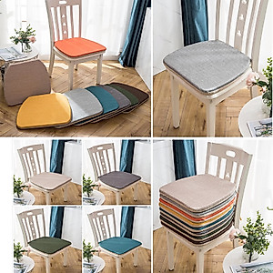 ZIBENE Seat Cushion for Dining Room Chairs Set of 6, Chair Pads for Dining Chairs with Ties, Kitchen Chair Cushion Non Slip 6 Pack, Washable Detachable Sitting Pads for All Seasons Beige