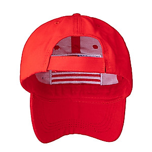 American Flag Hats for Men and Women Low Profile USA Flag Baseball Cap Adjustable Outdoors Dad Hat (Cotton, Red)