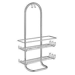 InterDesign Classico Jumbo Bathroom Caddy – Shower Storage Shelves for Shampoo, Conditioner and Soap, Silver