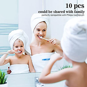 Replacement Toothbrush Heads Compatible with Philips Sonicare, Soft Electric Toothbrush Head Compatible with C1 C2 C3 G2 W2 G3 W3 A3, 4100 5100 6100 SoftCare HealthyWhite, 10 Pack