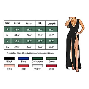 Womens Bandage Side Split V Neck Sleeveless Bodycon Clubwear Maxi Vest Dress Black