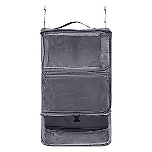 Surblue Hanging Travel Shelves Compression Packing Cube for Carry-on Luggage Suitcase Collapsible with Extension Layer Large Capacity, Grey, XL