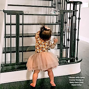 Qdos Safety Y-Spindles for Qdos Pressure Mount Baby Gates | Slate | Adapts Qdos Pressure Mount Gates to fit on Banisters and Spindles up to 3" in Diameter - Easy Installation | 1 Pack = 2 Y-Spindles