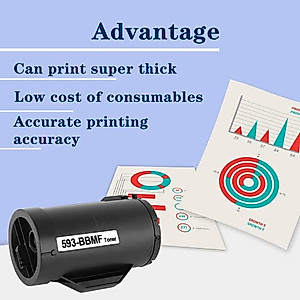 2-Pack S2810DN 593-BBMF Black High Yield Toner Cartridge Replacement for Dell 593-BBMF S2810dn S2815dn H815dw Printer.