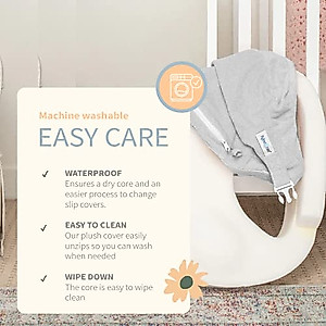 My Brest Friend Deluxe Nursing Pillow for Breastfeeding & Bottle Feeding, Enhanced Posture Support, Double Straps & Removable Extra Soft Slipcover, Evening Grey