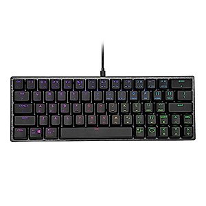 Cooler Master SK620 60% Space Gray Mechanical Low Profile Gaming Keyboard, Linear Red Switches, Customizable RGB, Ergonomic Design, USB-C Connectivity, Mac/Windows, QWERTY (SK-620-GKTR1-US)