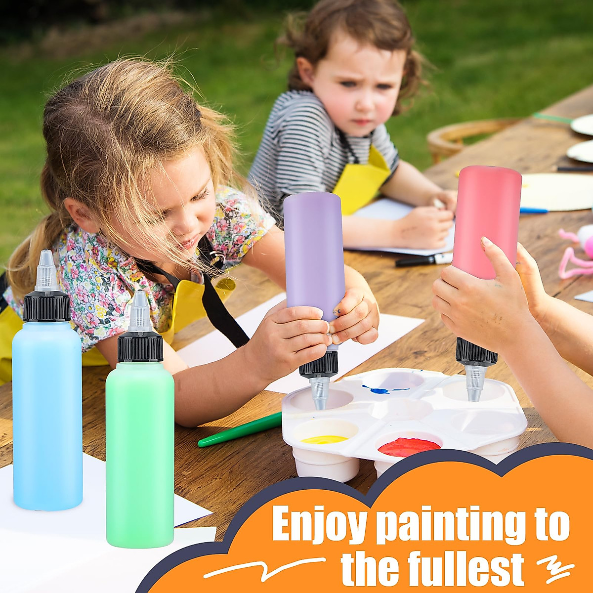 Yephets 32 Pack Semi-Transparent Boston Dispensing Bottles Empty Round LDPE Plastic Squeeze Dropper Bottles Squeeze Bottles with Twist Top Cap for Liquids Oils Art Crafts Kitchen Household (4 oz)