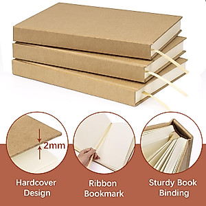 Dynta Hardcover Sketchbook Blank Notebook Bulk 6 Packs Unlined A5 Size 5.7”x8.3” 120 Sheets/240 Pages Premium Paper Sketch Pad for Drawing Books Art Supplies for Office School Travelers Journal