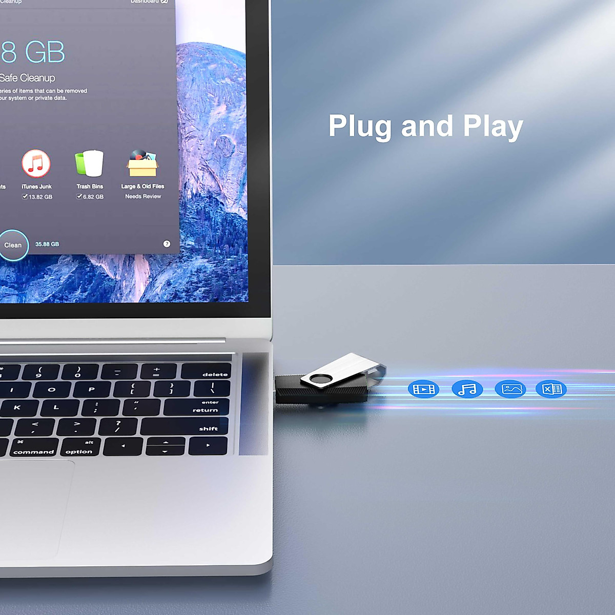 TOPESEL USB Storage Flash Drive, 5 Pack 32GB USB Flash Drives Memory Stick, USB Drive Thumb Drives USB Stick Flash Memory Stick Swivel USB 2.0 (32G,5PC, Black)