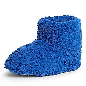 Dearfoams Tate Washable Fuzzy Bootie Slipper, Olympic Blue, 13 US Unisex Big Kid