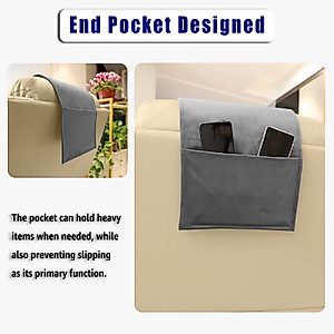 AmazeCov Adjustable Headrest Pillow for Recliners and Armchairs - Non-Slip Velvet Cushion for Neck Support and Pain Relief (Gray)