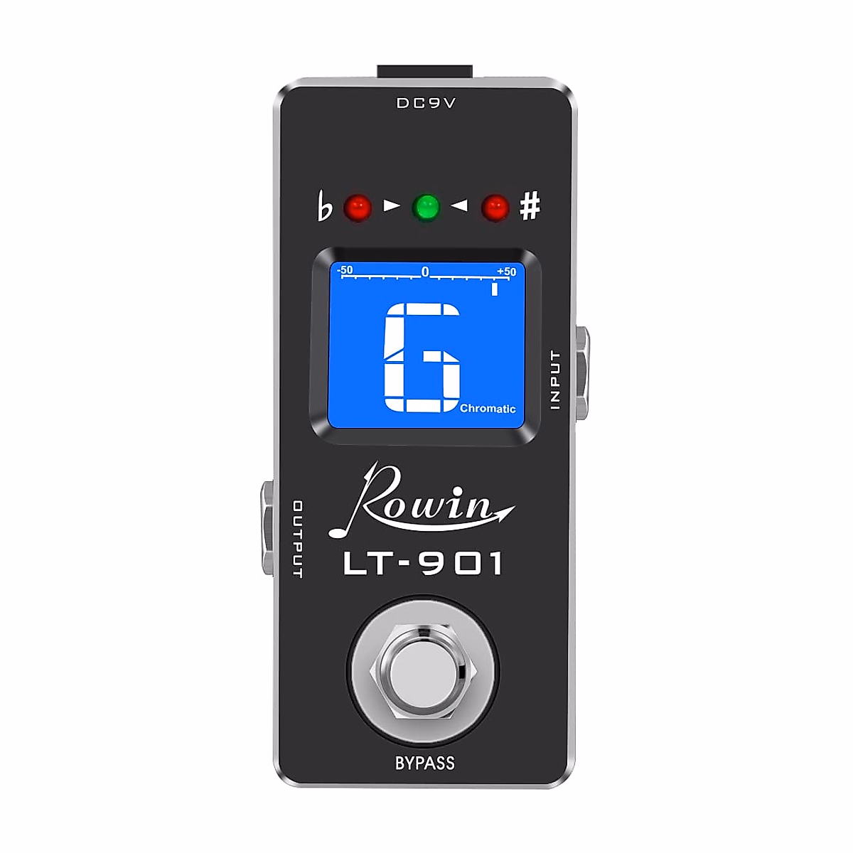 Rowin Guitar Tuner Pedal High Precision Chromatic Tuner with LCD Display for Guitar Bass Voline True Bypass LT-901