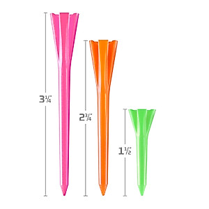 IZZO Golf Plastic Golf Tees, Neon Mix (Pack of 100)