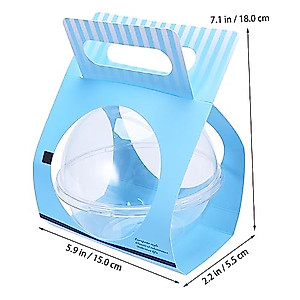 HEMOTON 10pcs Wedding Goodie Box Mini Cake Dome Wedding Favor Boxes Red Pasties Clear Plastic Container Mini Muffin Ball Shape Cake Box Plastic Cake Container Transparent Cake Container