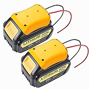 2 Packs Upgrade for DeWALT Battery Adapter Power Source Mount for Dewalt 20V Battery Adaptor Dock with Wires Battery Converter Connector DIY Power Wheel Adapter Truck Robotics Toys
