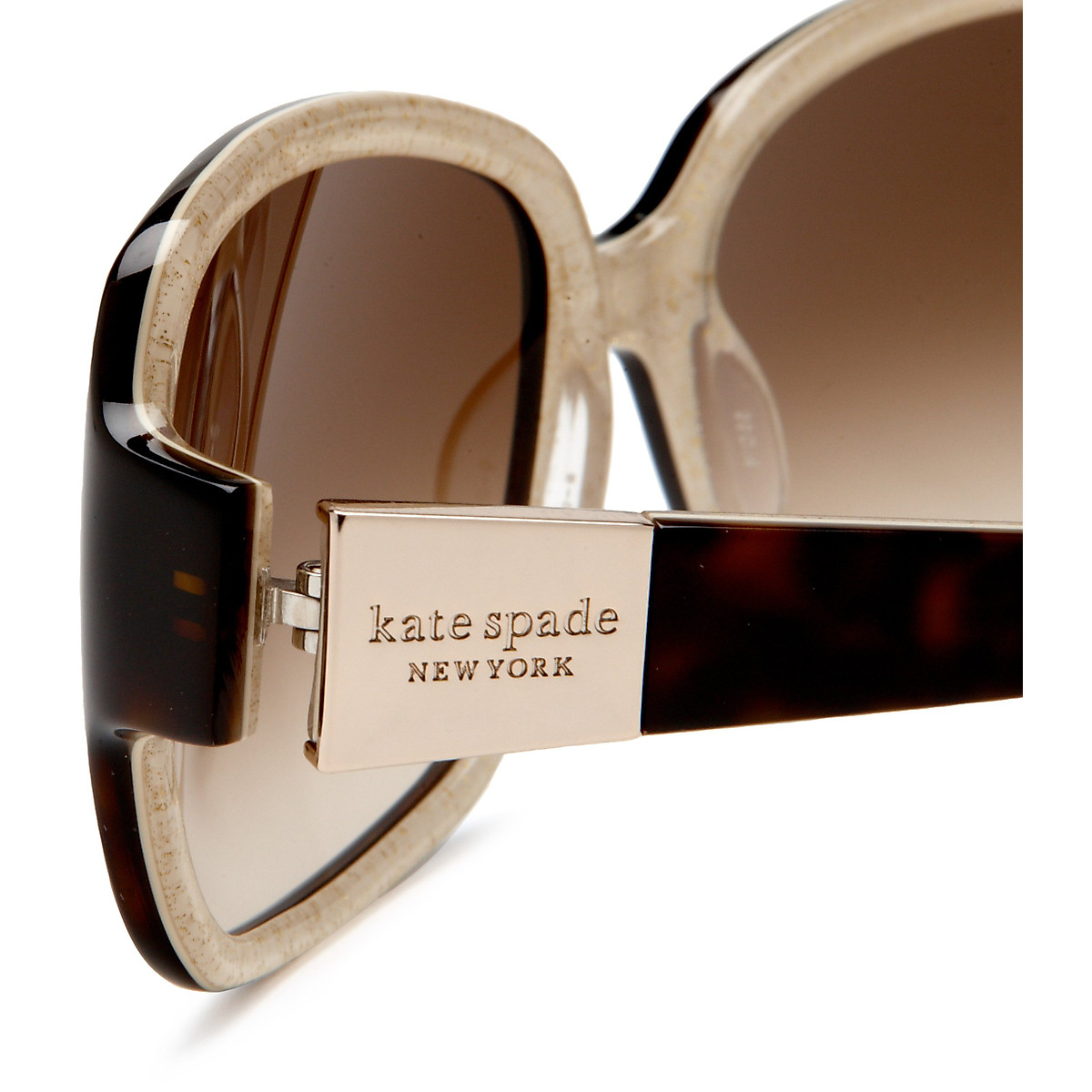 Kate Spade New York Women's Lulu Rectangular Sunglasses, Tortoise Gold Frame/Brown Gradient Lens, 54 mm