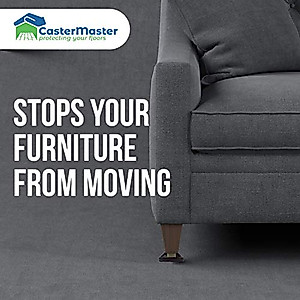 CasterMaster Non Slip Furniture Pads - 2x2 Square Rubber Anti Skid Caster Cups Leg Coasters - Couch, Chair, Feet, and Bed Stoppers with Anti - Sliding Floor Grip (Set of 4)