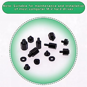 Zmbroll 200Pcs M.2 Screw Kit,Black M2 SSD Mounting Screws,NVMe Screw for Laptops,m.2 Standoff and Screw for Asus Gigabyte MSI Motherboards Screw with Screwdriver