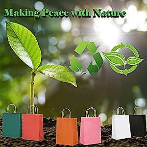 Nexmint Pink Kraft Paper Gift Bags with Handle: 24 Pack L-8" xT-10.5" xW-4.25". Great bags for Gifts, Shopping, Party Favors, Treats, Goodies, Business Tchotchkes, Retail, Bakery and More