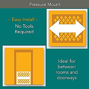 MYPET North States 48" Wide Wire Mesh Gate: Made in USA, Simply Expand and Lock in Place. Pressure Mount. Fits 29.5"- 48" Wide (37" Tall, Sustainable Hardwood)